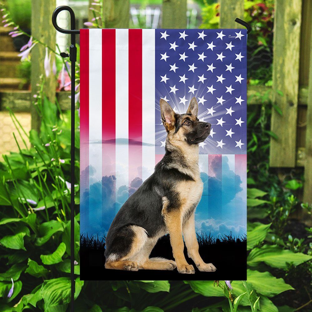German Shepherd Flag German Shepherd American Flag TRL1480F - Flagwix