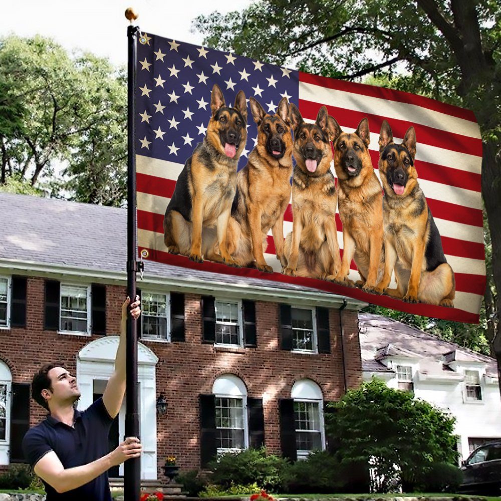 German Shepherd Flag German Shepherd Lovers Grommet Flag TRV1672GF ...