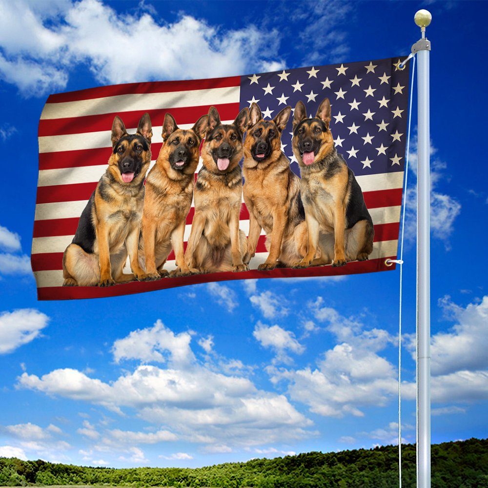 German Shepherd Flag German Shepherd Lovers Grommet Flag TRV1672GF ...