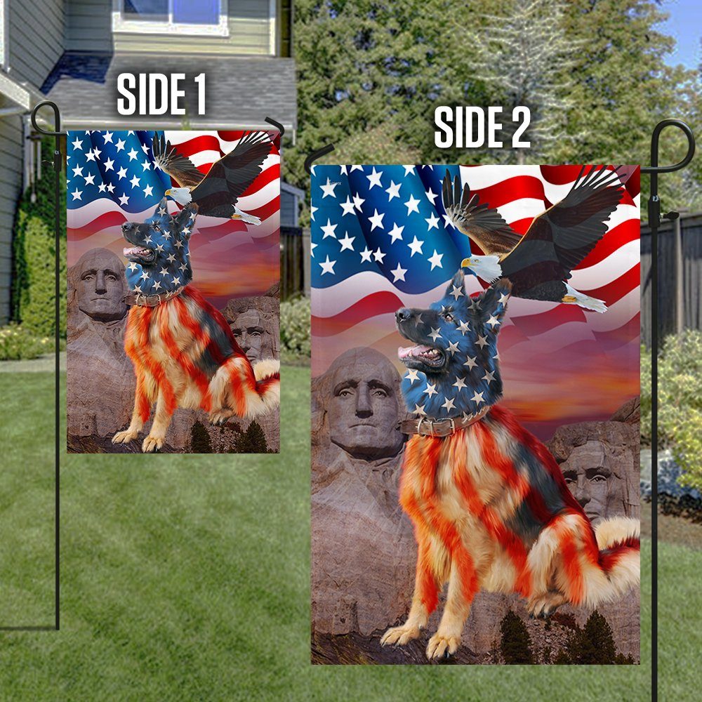 German Shepherd Flag Patriot Dog And Mount Rushmore BNN189F - Flagwix