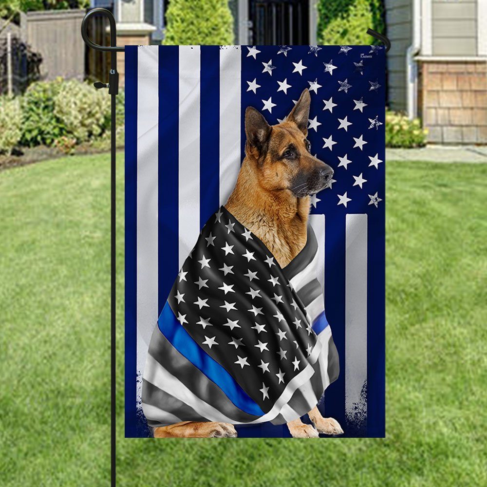 German Shepherd Flag Thin Blue Line ANL366F - Flagwix