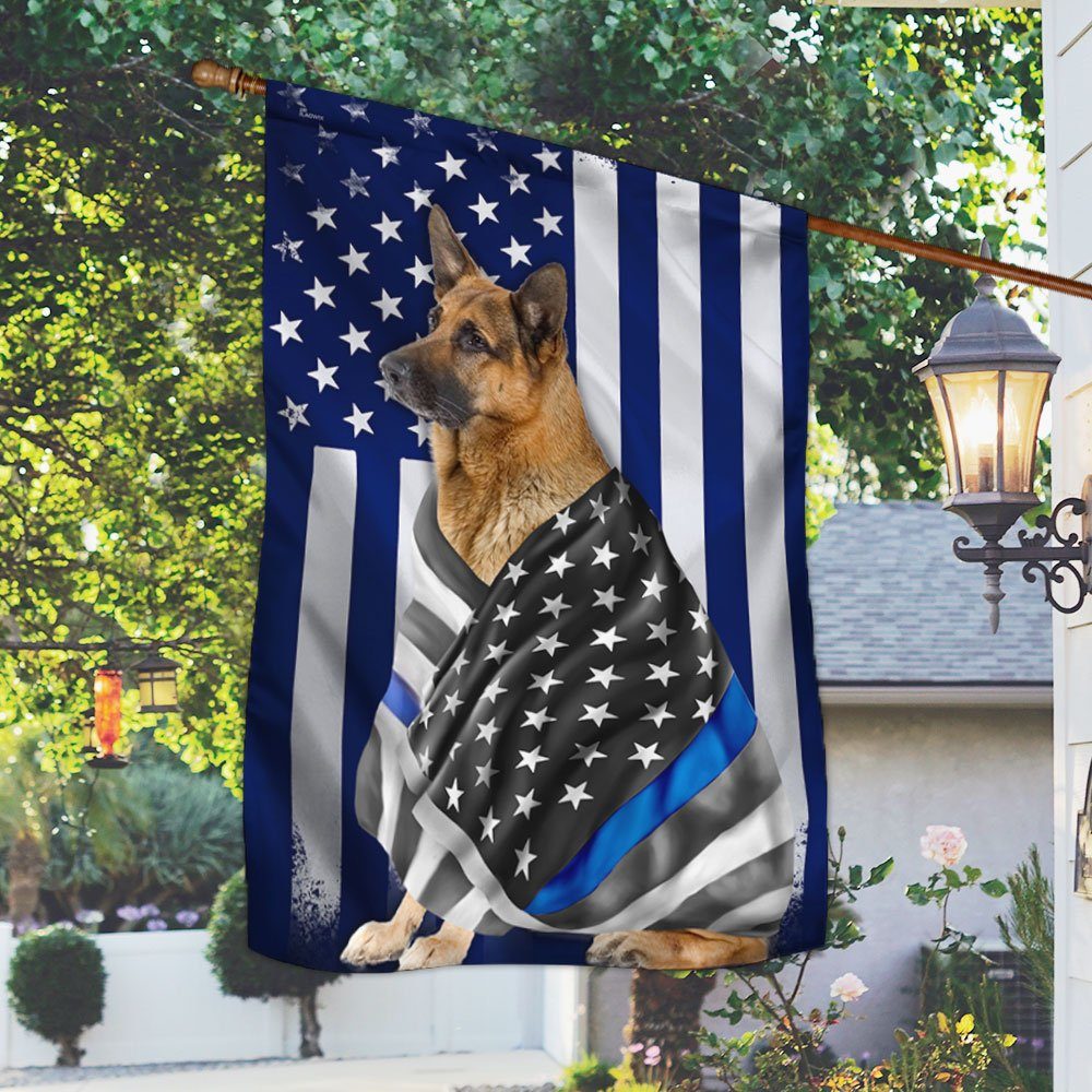 German Shepherd Flag Thin Blue Line ANL366F - Flagwix
