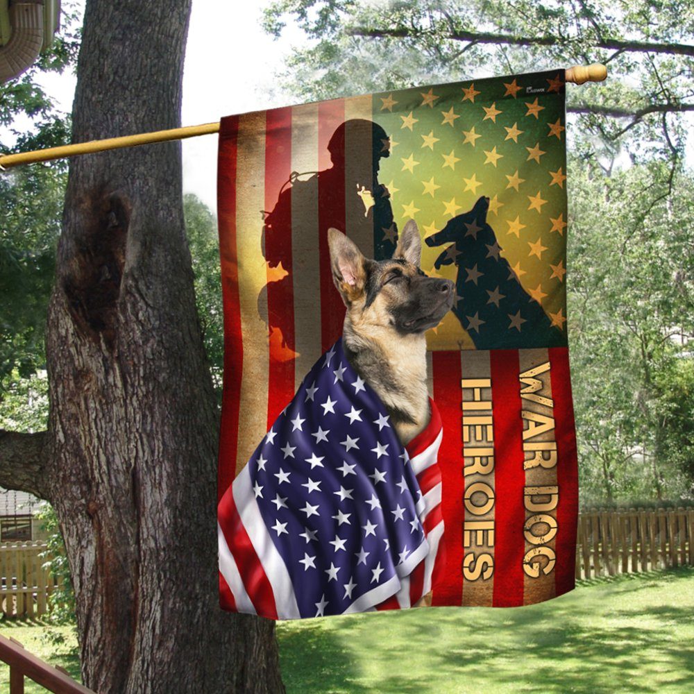 German Shepherd Flag War Dog Heroes BNN281F - Flagwix