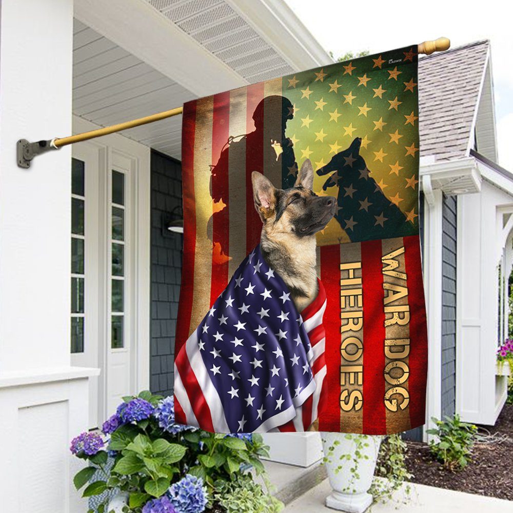 German Shepherd Flag War Dog Heroes BNN281F - Flagwix