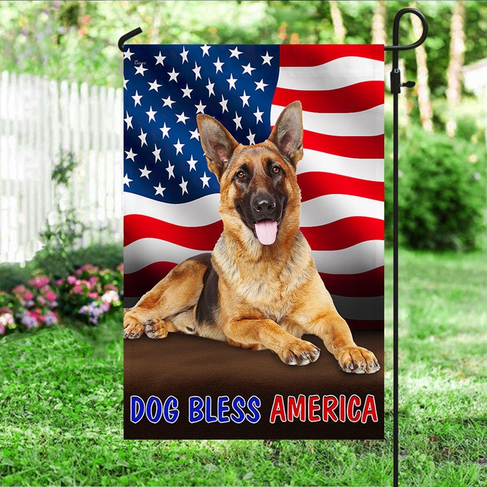 German Shepherd Shepard Flag, Dog Bless America QNN665F – Flagwix