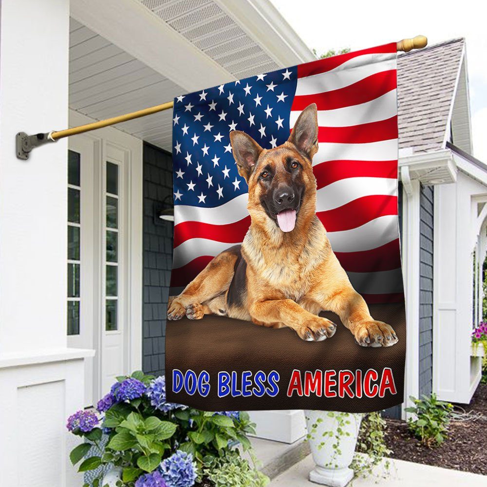 German Shepherd Shepard Flag, Dog Bless America QNN665F – Flagwix