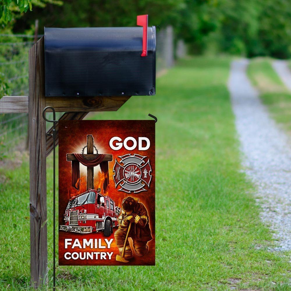 God, Family, Country Firefighter Flag - Flagwix
