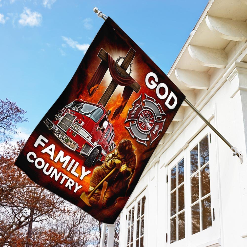 God, Family, Country Firefighter Flag – Flagwix