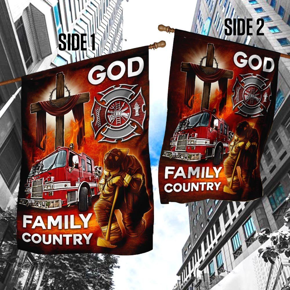 God, Family, Country Firefighter Flag – Flagwix