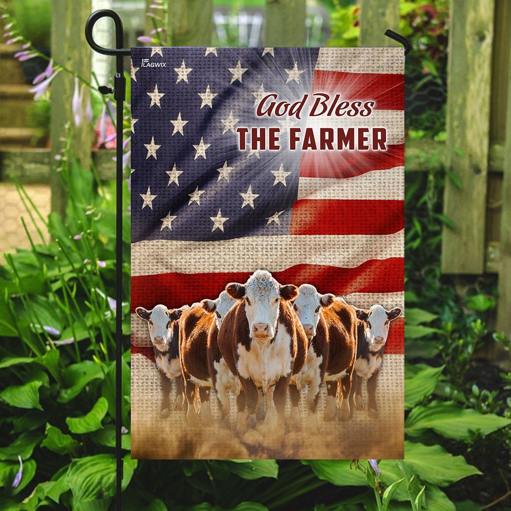God Bless The Farmer. Cow Cattle Flag – Flagwix