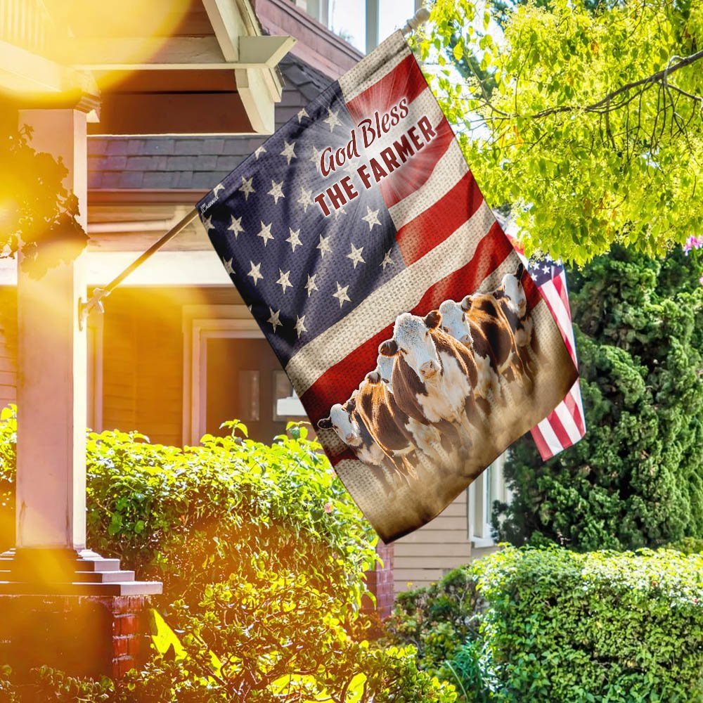 God Bless The Farmer. Cow Cattle Flag – Flagwix
