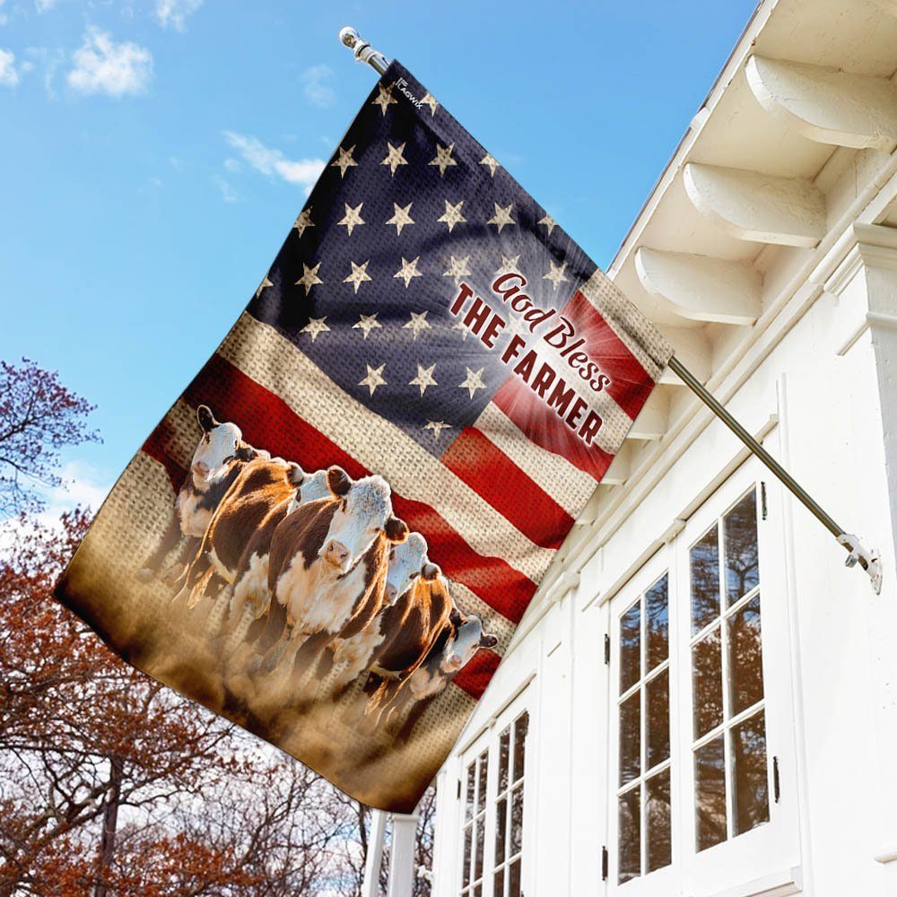 God Bless The Farmer. Cow Cattle Flag – Flagwix