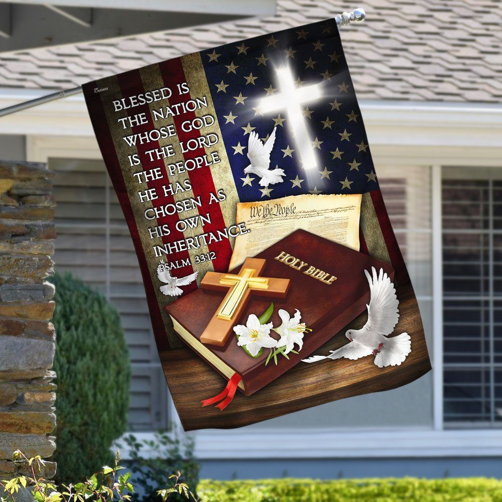 God Jesus Blessed Is The Nation Whose God Is The Lord Flag MLH1712F ...