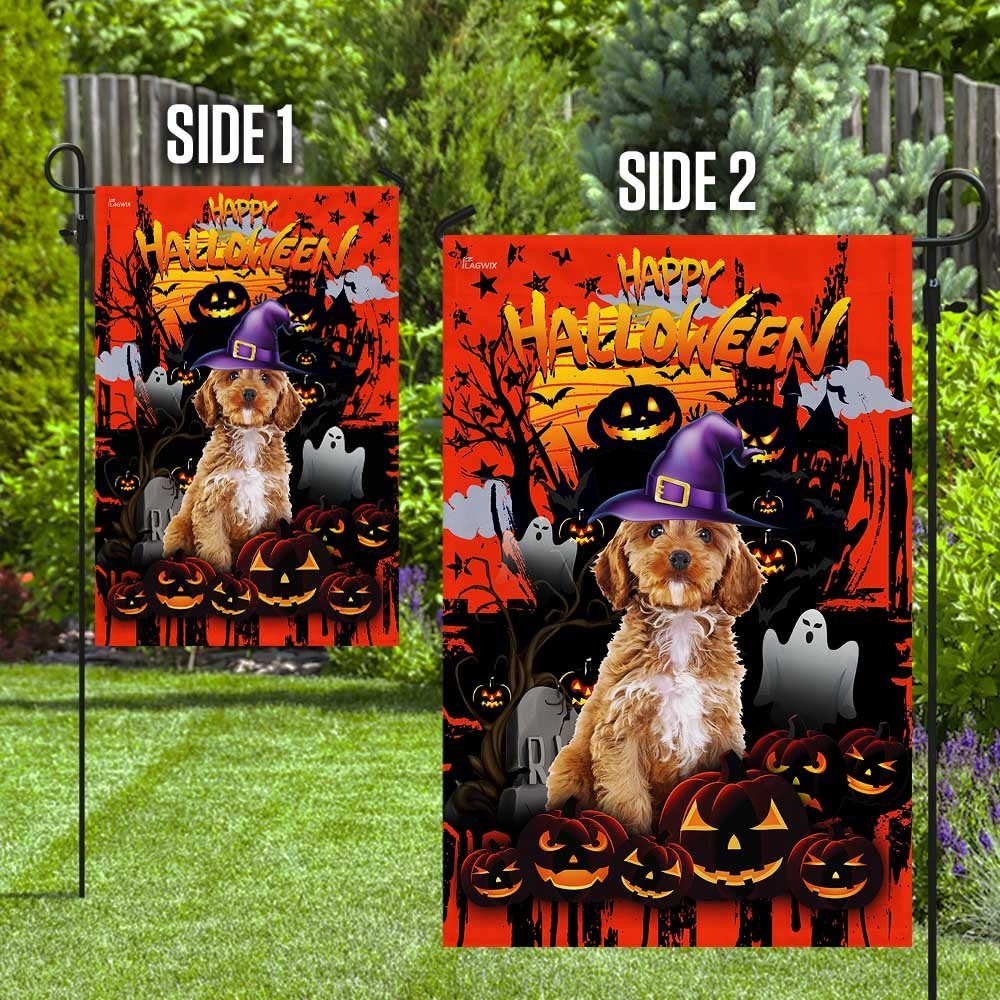 Goldendoodle Halloween Flag Flagwix™ Happy Halloween Goldendoodle Flag ...