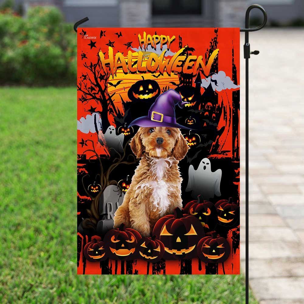 Goldendoodle Halloween Flag Flagwix™ Happy Halloween Goldendoodle Flag ...