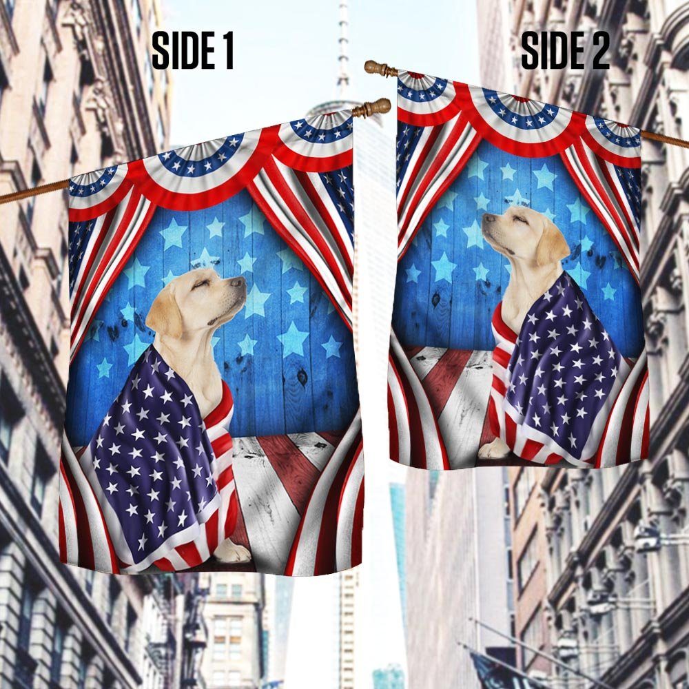 Happy 4th Of July. Patriotic Dog Yellow Labrador Retriever American ...