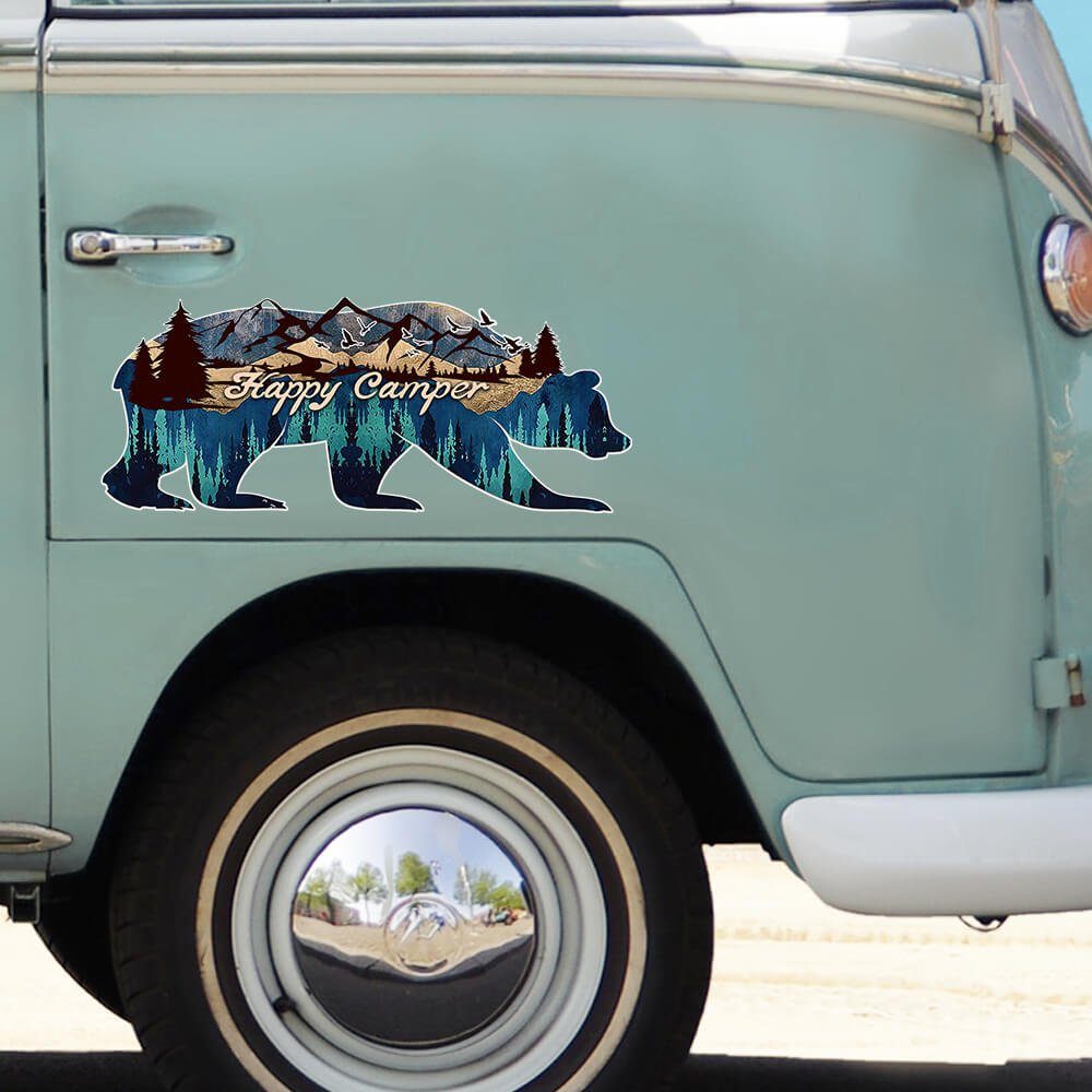 Happy Camper Bear RV Decals Caming Car Wrap – Vehicle Wrap PN2302VW ...