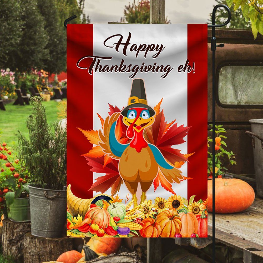 Happy Canadian Thanksgiving Eh Flag TQN435F - Flagwix
