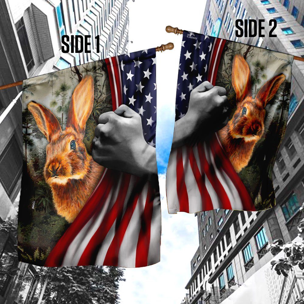 Happy Easter Bunny Rabbit American Flag - Flagwix