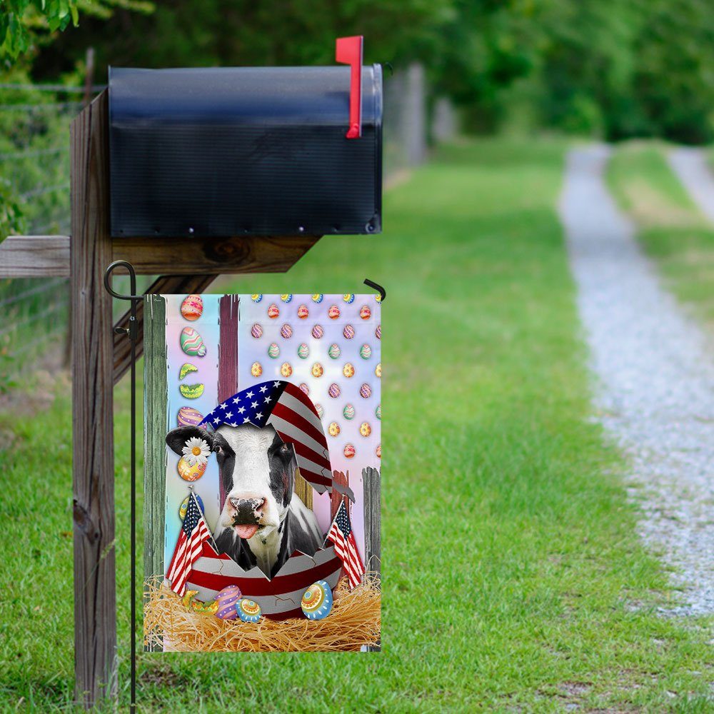 Happy Easter Cow American Flag - Flagwix