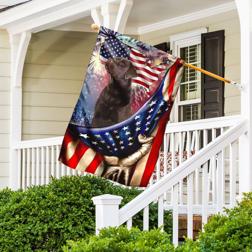 Happy Independence Day Chocolate Labrador Retriever Flag – Flagwix
