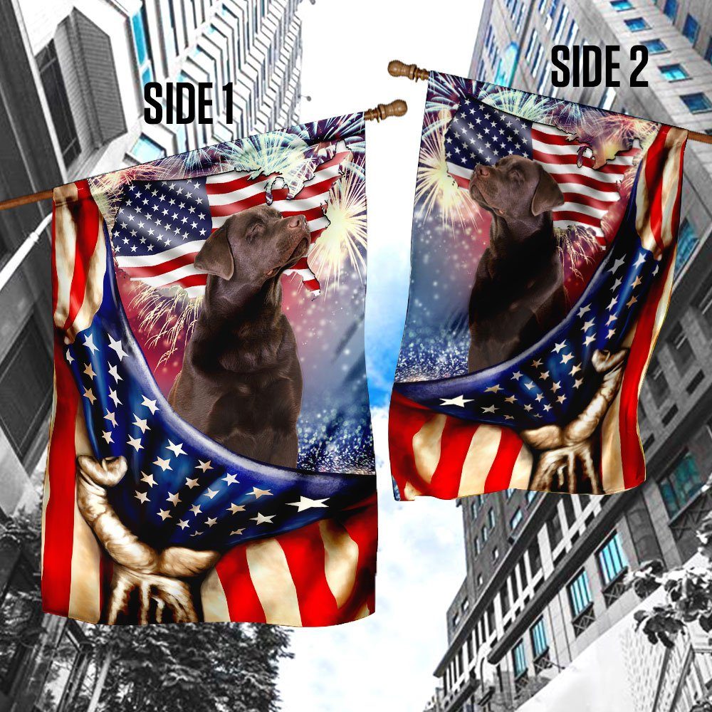 Happy Independence Day Chocolate Labrador Retriever Flag – Flagwix