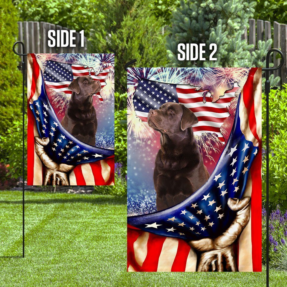 Happy Independence Day Chocolate Labrador Retriever Flag – Flagwix