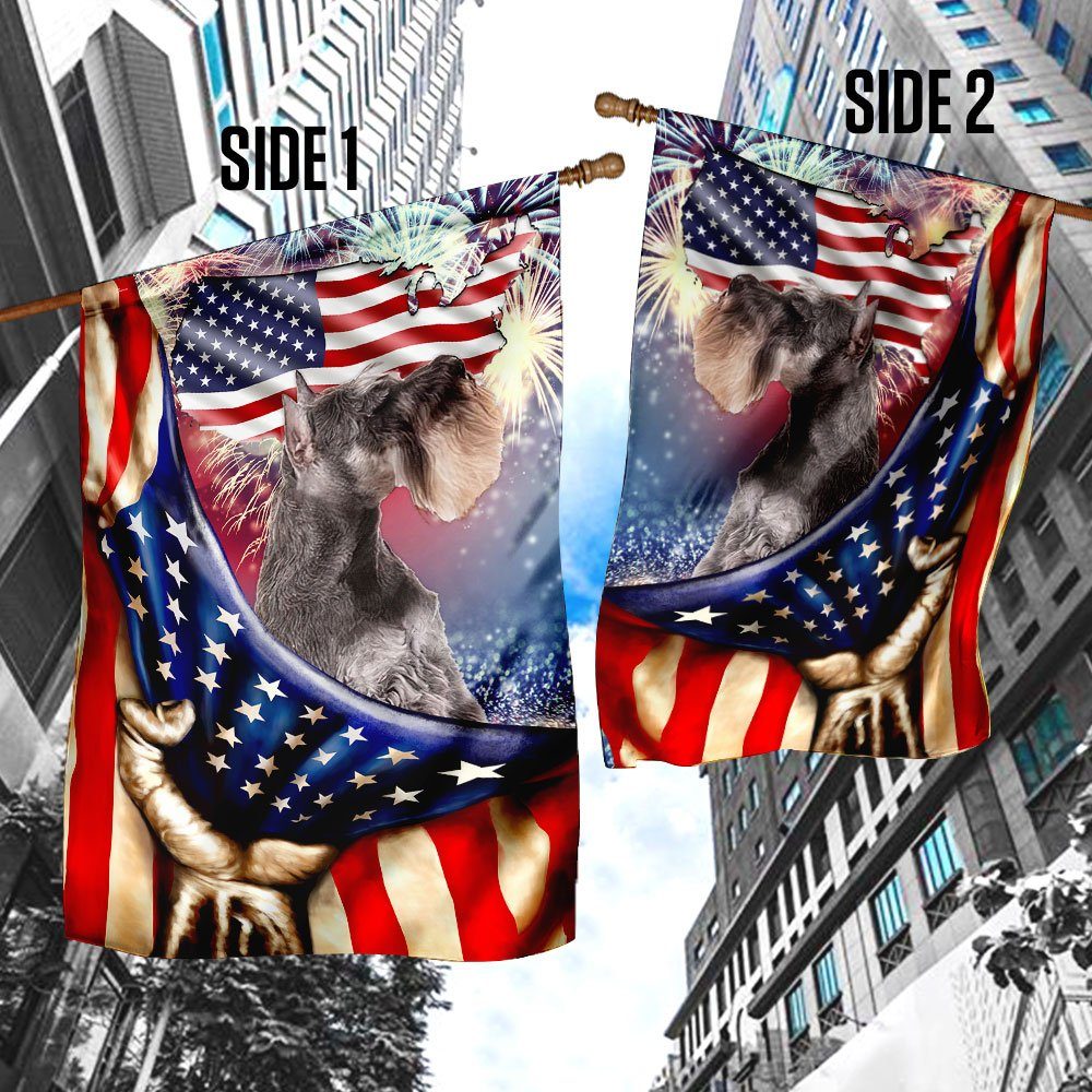 Happy Independence Day Miniature Schnauzer Flag – Flagwix