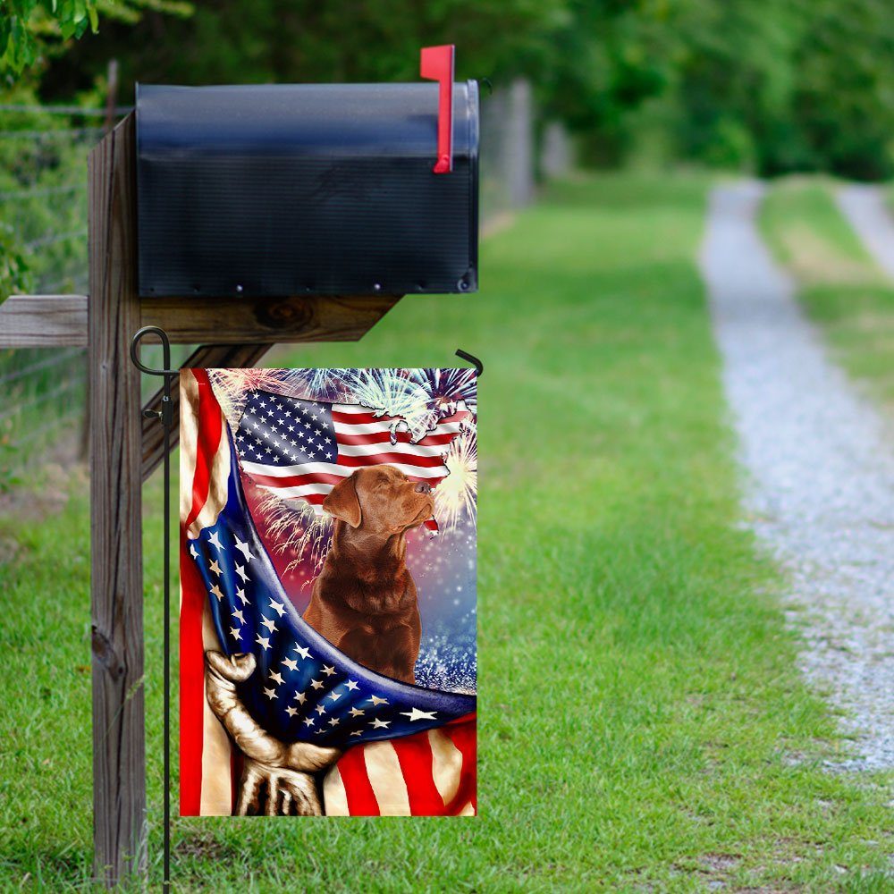 Happy Independence Day Red Fox Labrador Retriever Flag – Flagwix