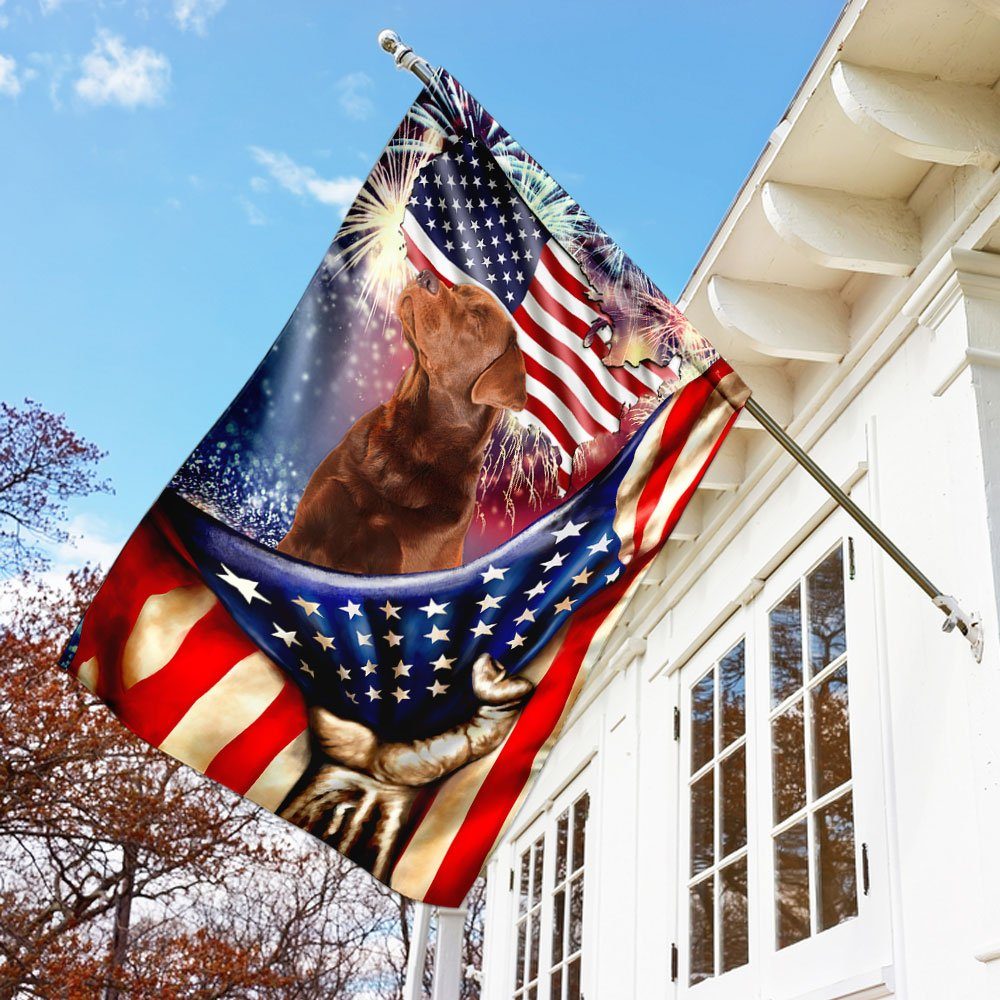 Happy Independence Day Red Fox Labrador Retriever Flag – Flagwix