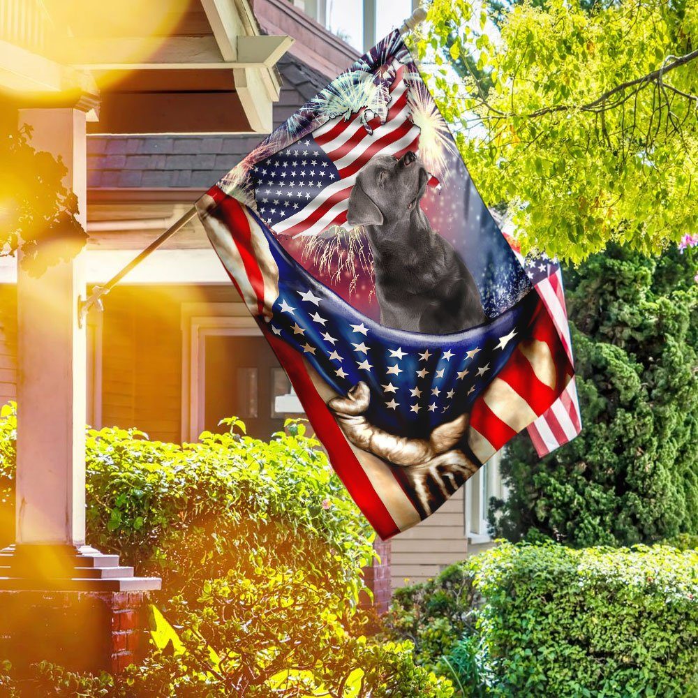 Happy Independence Day Silver Labrador Retriever Flag - Flagwix