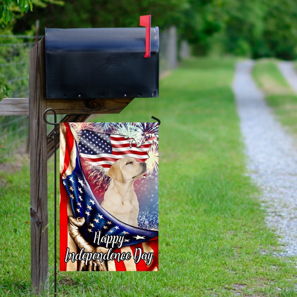 Happy Independence Day With Labrador Retriever Flag – Flagwix