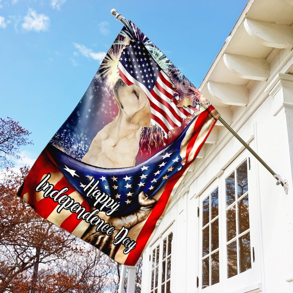 Happy Independence Day With Labrador Retriever Flag – Flagwix