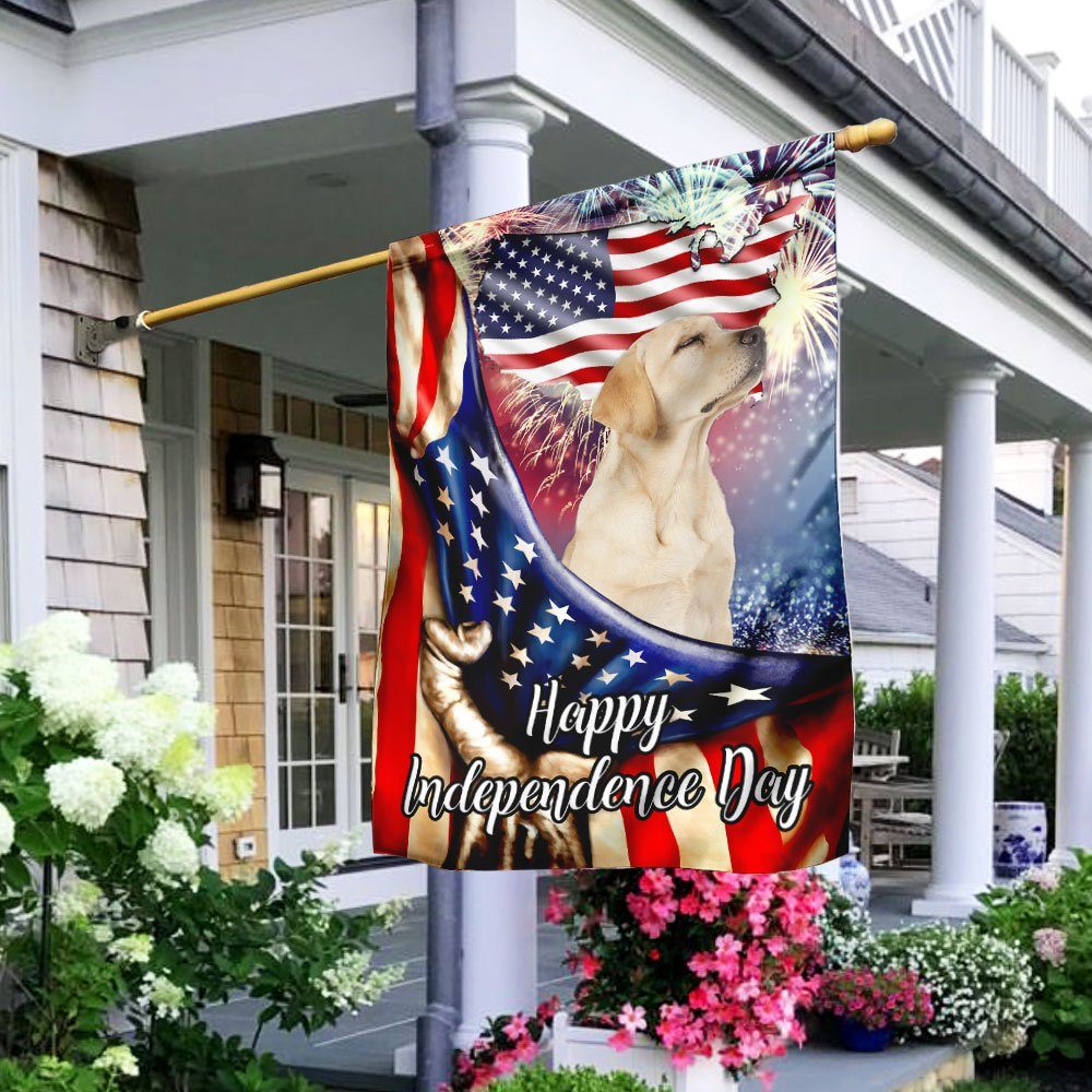 Happy Independence Day With Labrador Retriever Flag – Flagwix