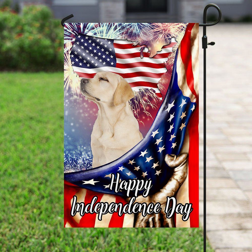 Happy Independence Day With Labrador Retriever Flag – Flagwix