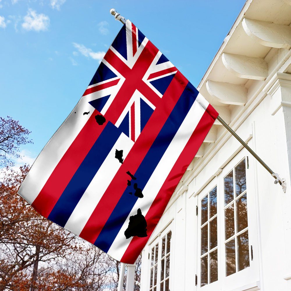 Hawaii State Map Flag - Flagwix