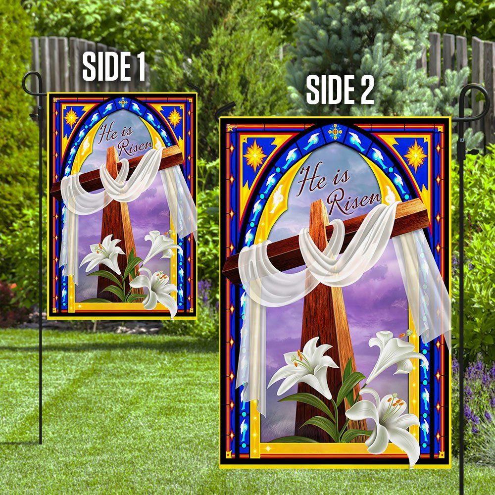 He Is Risen - Christian Cross Flag - Flagwix