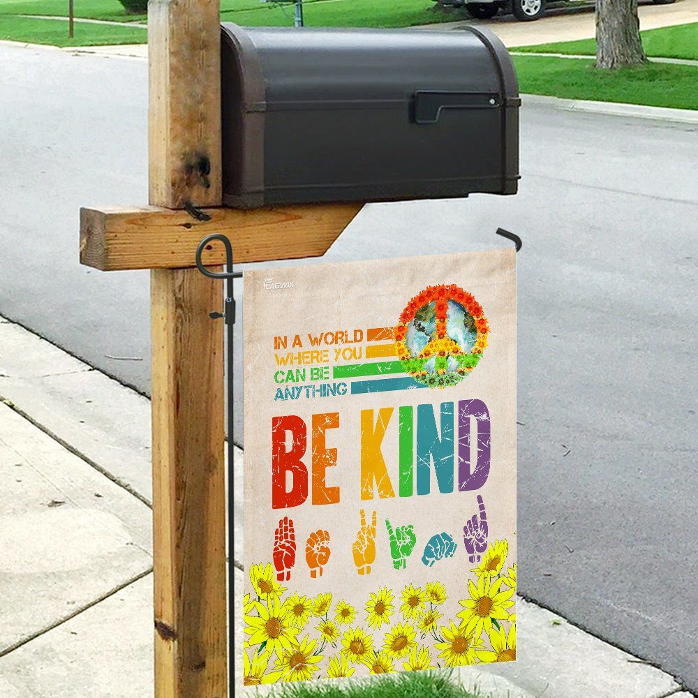 Hippie. Sign Languages ASL Be Kind Sunflower Flag – Flagwix