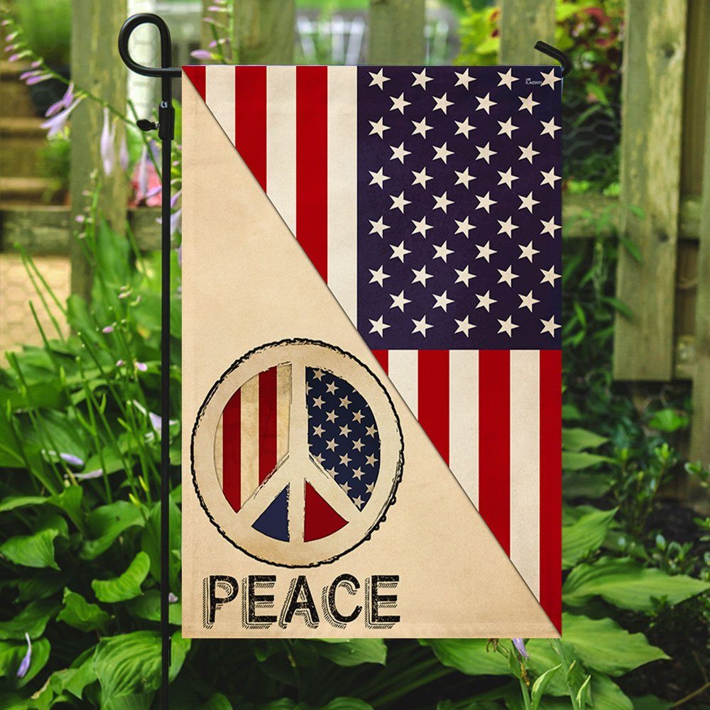 Hippie Flag Peace Hippie American US Flag TRL1622F – Flagwix