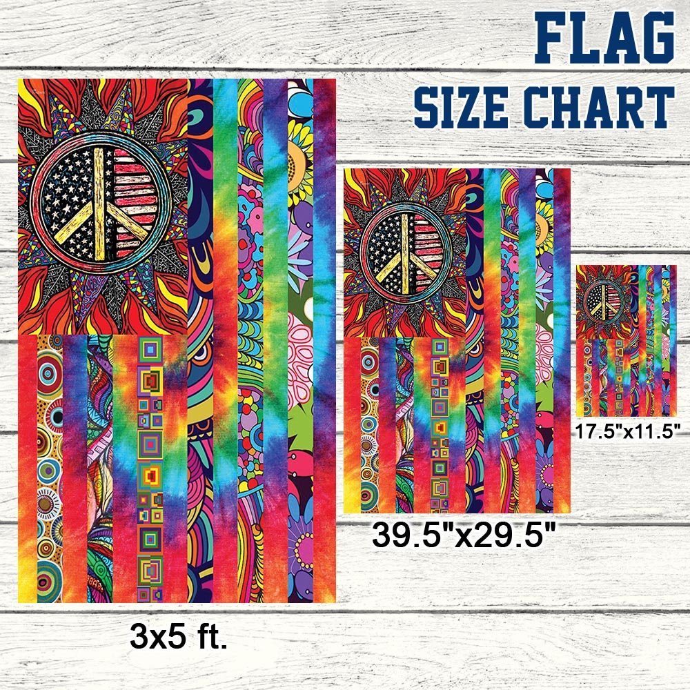 Hippie Sunflower. Peace Sign Flag – Flagwix