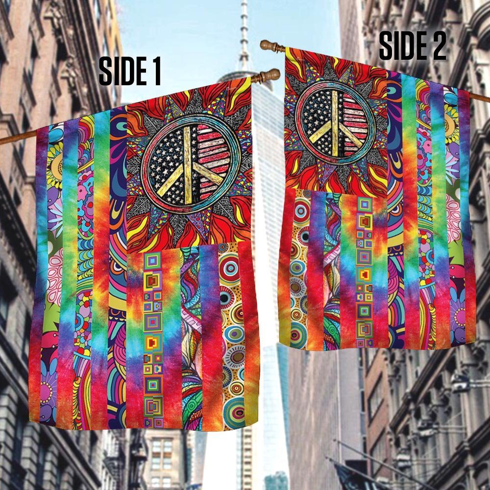 Hippie Sunflower. Peace Sign Flag – Flagwix