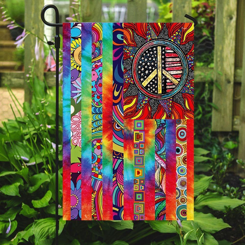 Hippie Sunflower. Peace Sign Flag – Flagwix