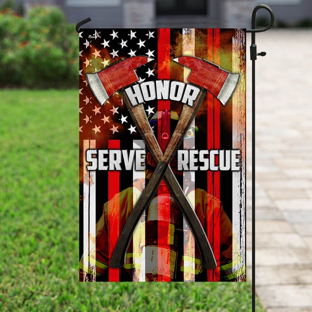 Honor Serve Rescue American Firefighter Flag – Flagwix