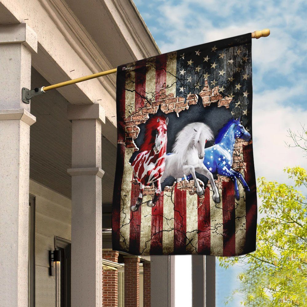 Horses American U.S. Flag – Flagwix