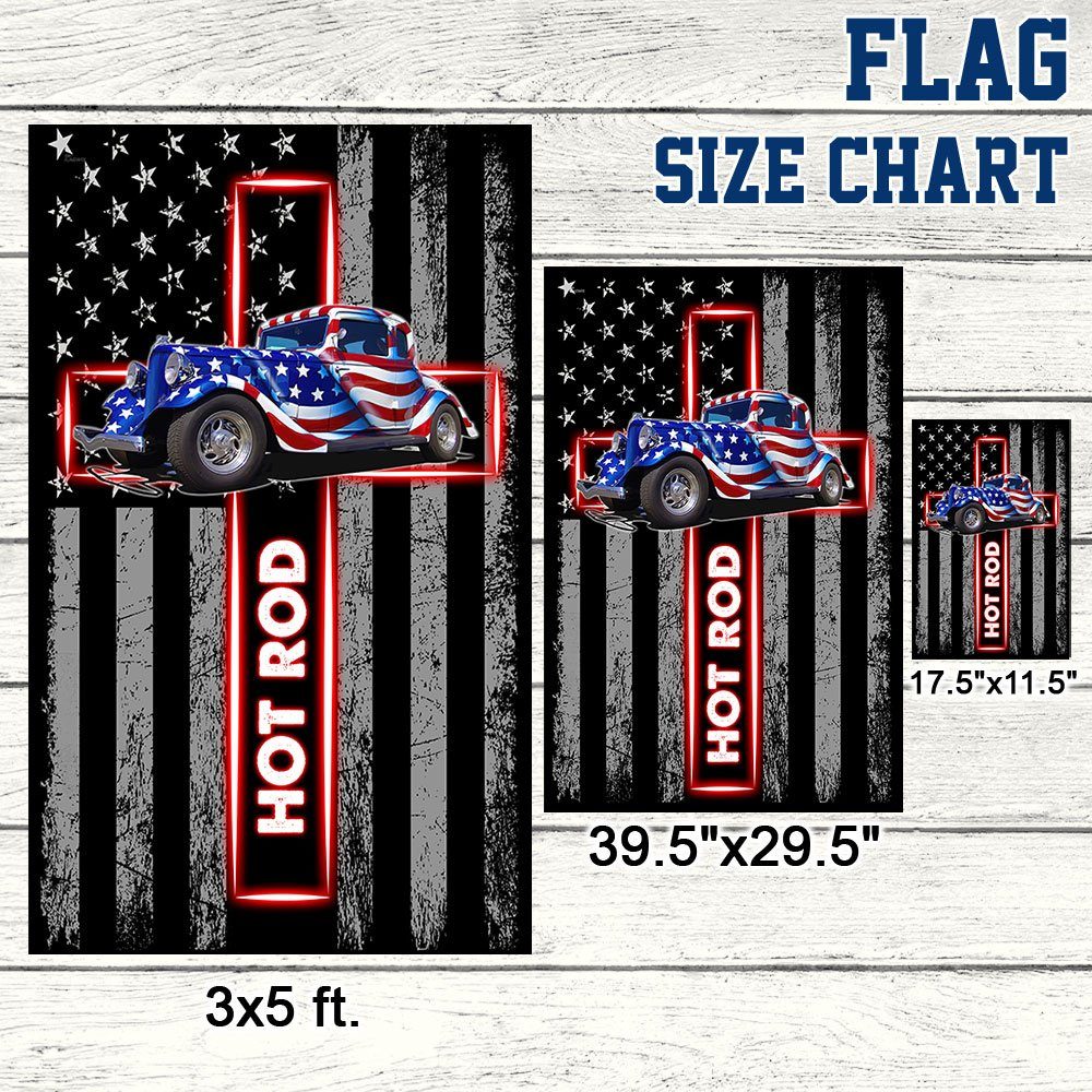 Hot Rod Flag Jesus Hot Rod American Flag QTR110Fv1 - Flagwix