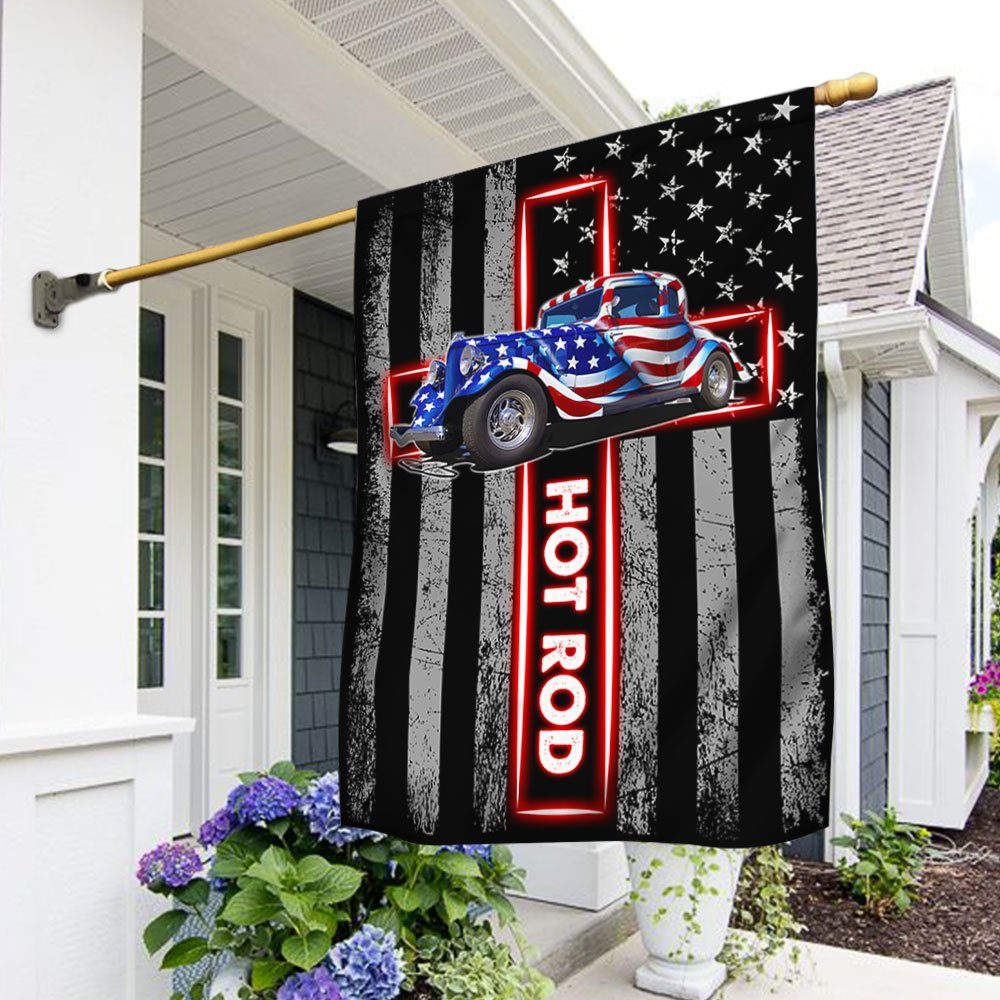 Hot Rod Flag Jesus Hot Rod American Flag QTR110Fv1 - Flagwix