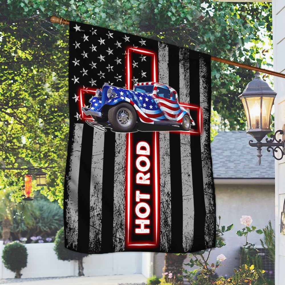 Hot Rod Flag Jesus Hot Rod American Flag QTR110Fv1 - Flagwix