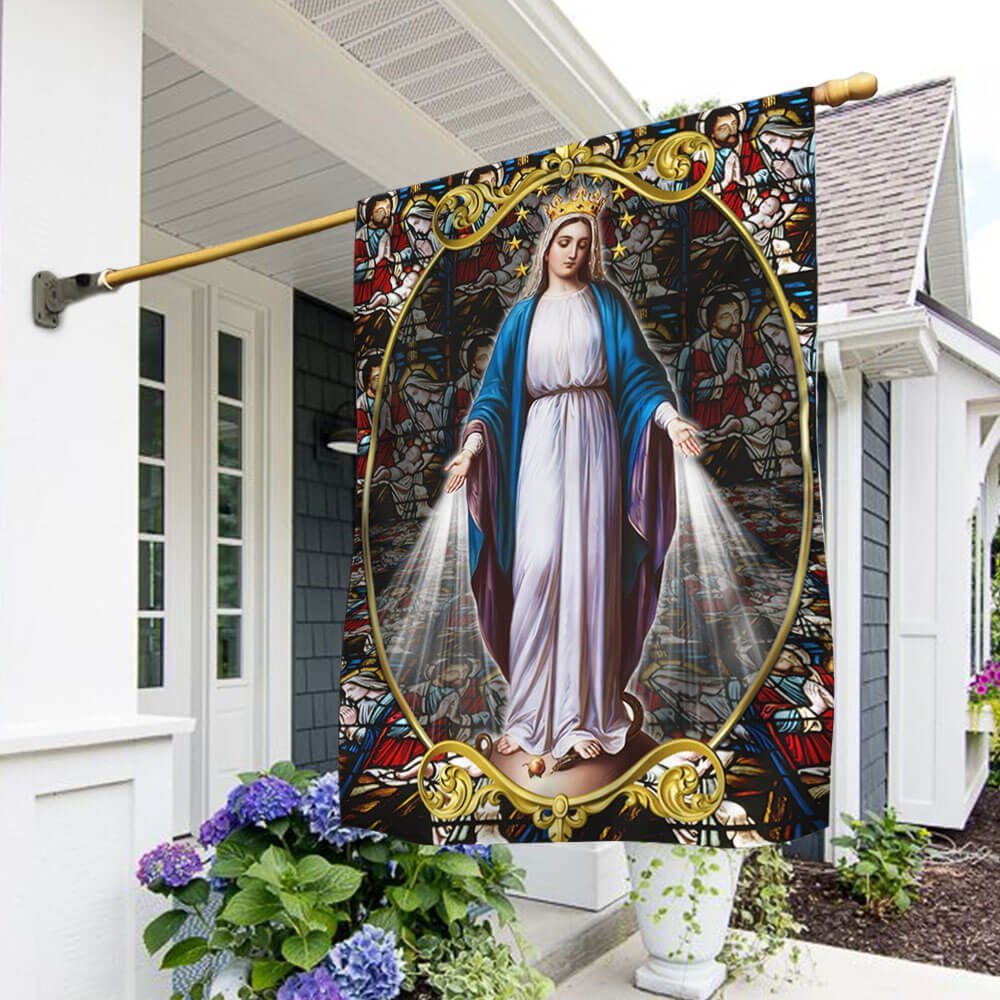Immaculate Conception Virgin Mary Flag. Blessed Virgin Mary Flag ...