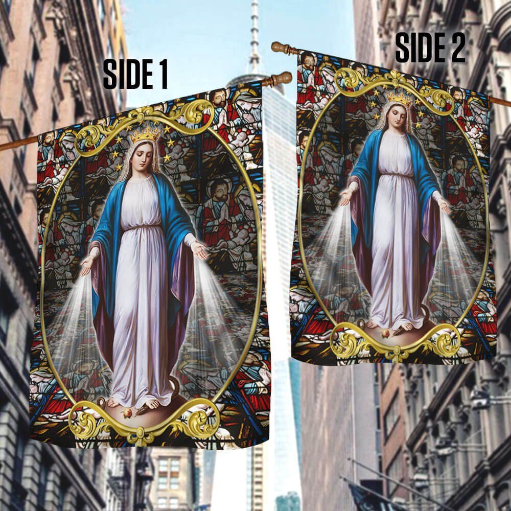 Immaculate Conception Virgin Mary Flag. Blessed Virgin Mary Flag ...