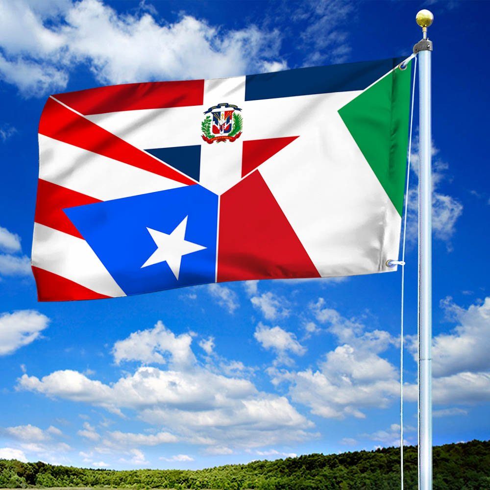Italian Puerto Rican and Dominican Together Grommet Flag BNN618GFv1 ...